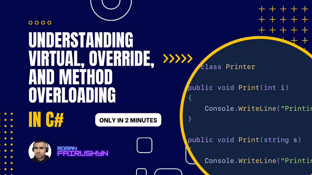 Understanding virtual, override, and method overloading in C# | Roman Fairushyn